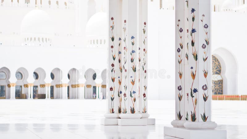 Columns in mosque stock image. Image of famous, marble - 31900209