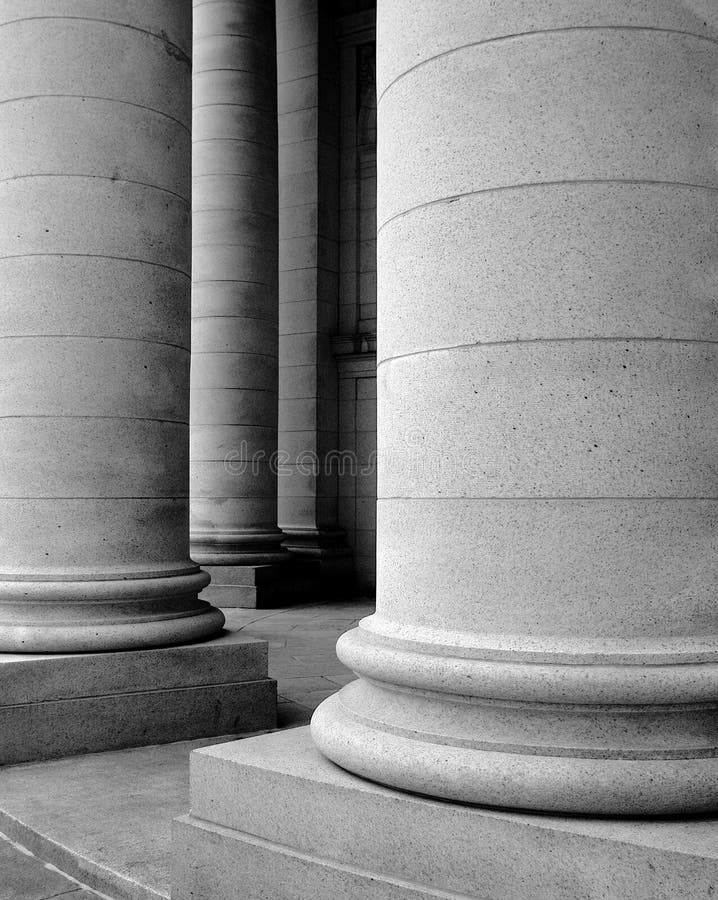 Columns on Old Building Bank Courthouse Architecture Representing Solid ...