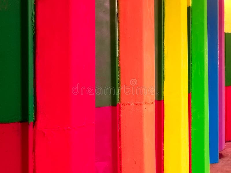 Columns are Painted in the Colors of the Rainbow Flag LGBT Stock Image ...
