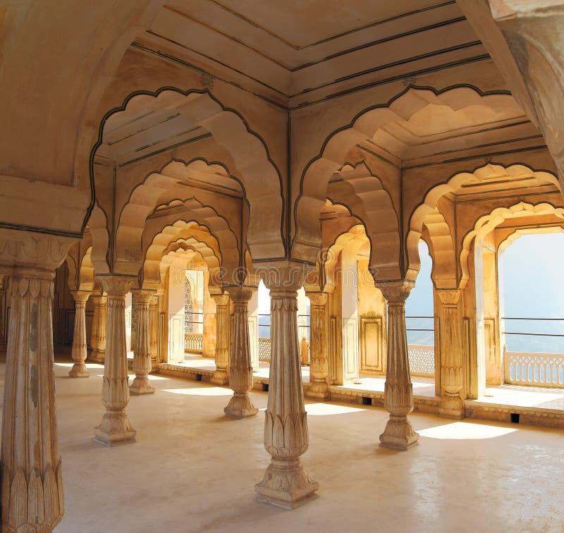 Columns in Palace - Jaipur India Stock Image - Image of destination ...