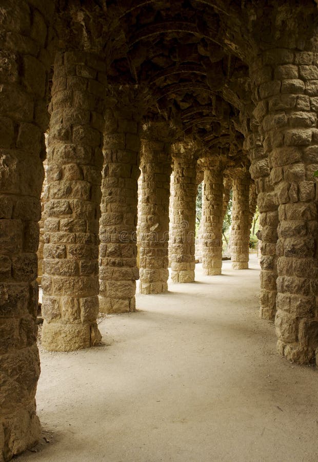 Columns Parc Guell Barcelona, Spain Stock Photo - Image of parc ...