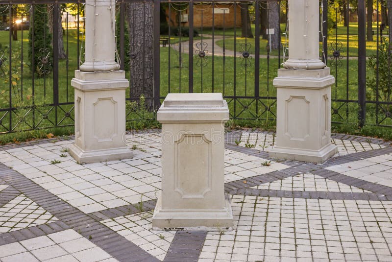 Columns in the Park with Empty Space Stock Image - Image of empire ...