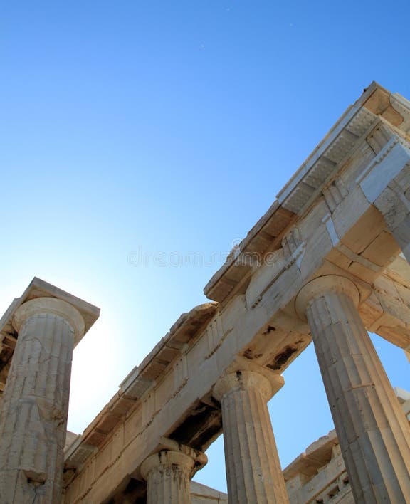 Columns of Parthenon stock photo. Image of building, cornice - 74234884