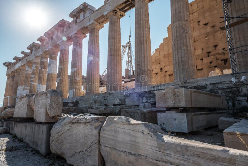 Columns of Parthenon in Athens Stock Photo - Image of city, athens ...