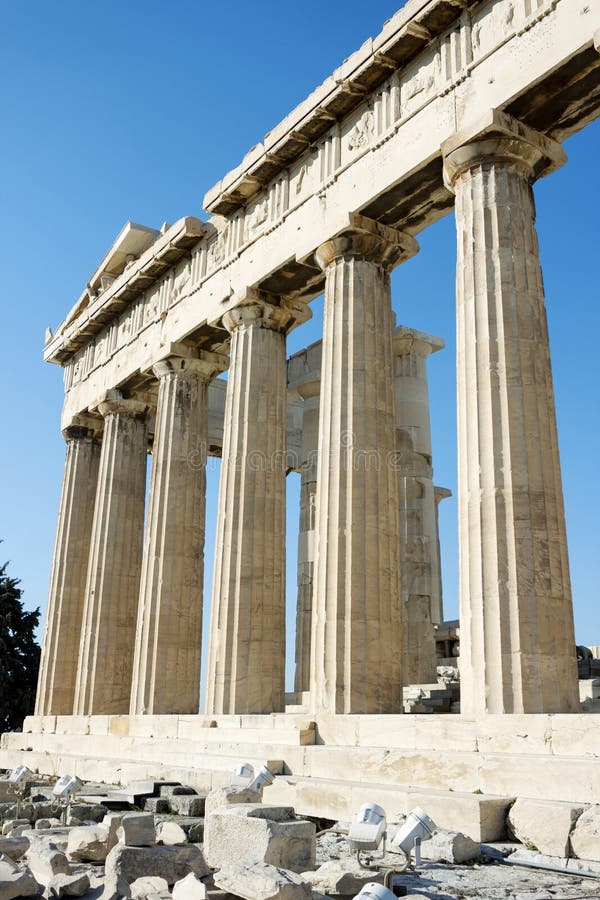 Columns of Parthenon in Athens Stock Photo - Image of greece, ancient ...