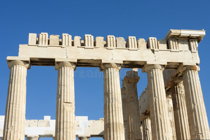 Columns of Parthenon Temple in Greece Stock Photo - Image of color ...