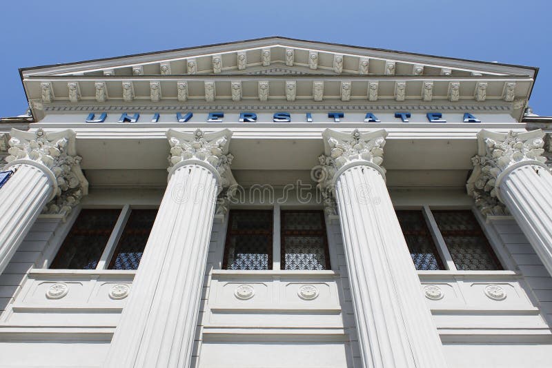 Columns and Pediment University Architecture Stock Image - Image of ...