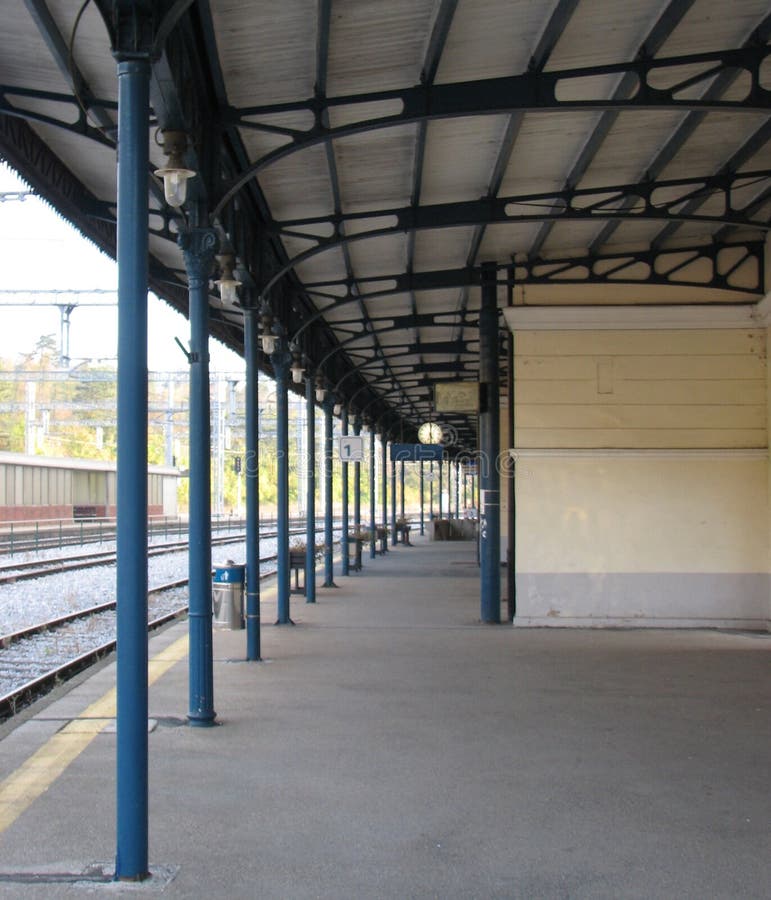 Columns on the Platform in a Row Stock Photo - Image of perspective ...