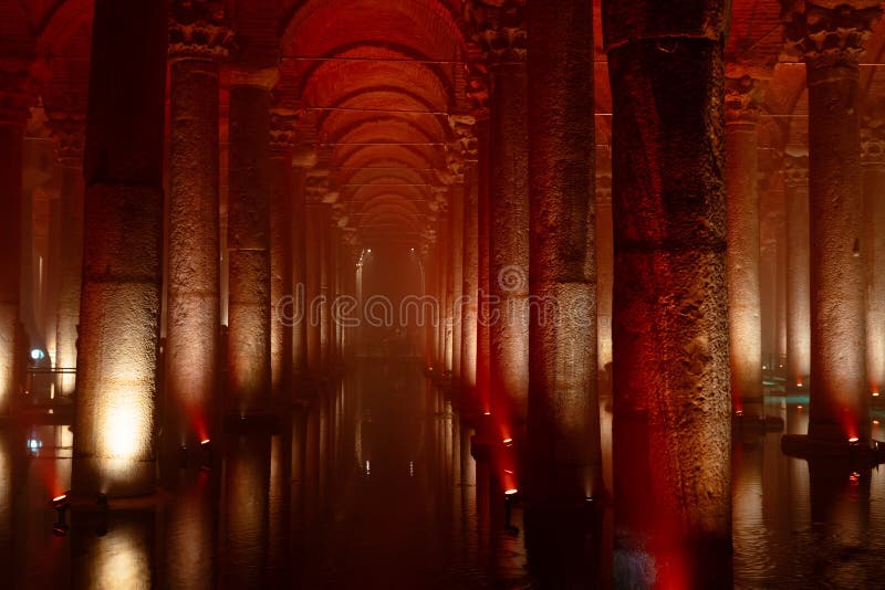 Byzantine Architecture. Columns and Vaults of a Cistern Stock Photo ...