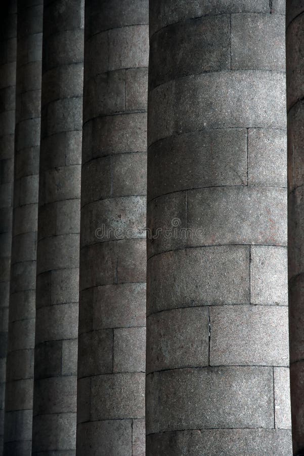 Columns in a Row. Stone Wall Background Stock Image - Image of exterior ...
