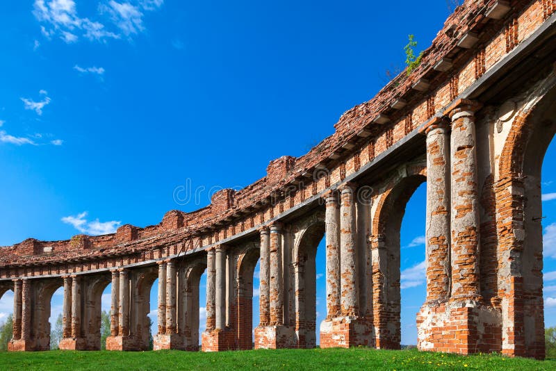 Columns of ruined castle stock image. Image of medieval - 53667281
