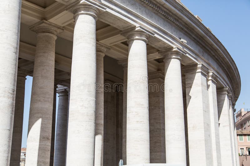 Columns at Saint Peters Square Stock Image - Image of light, rome: 36846421