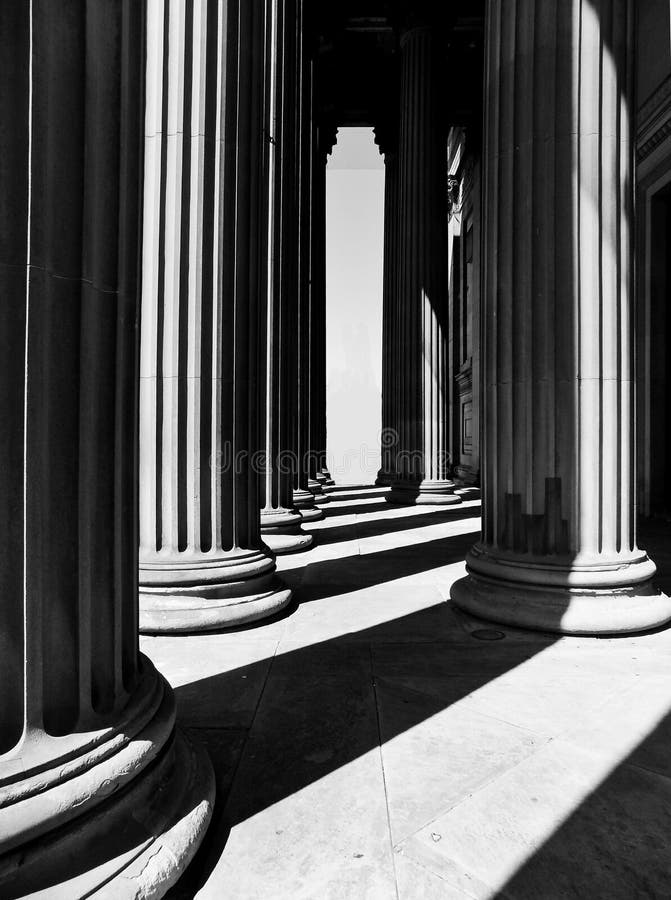 Columns at the Side of St Georges Hall Creating Shadows Stock Photo ...