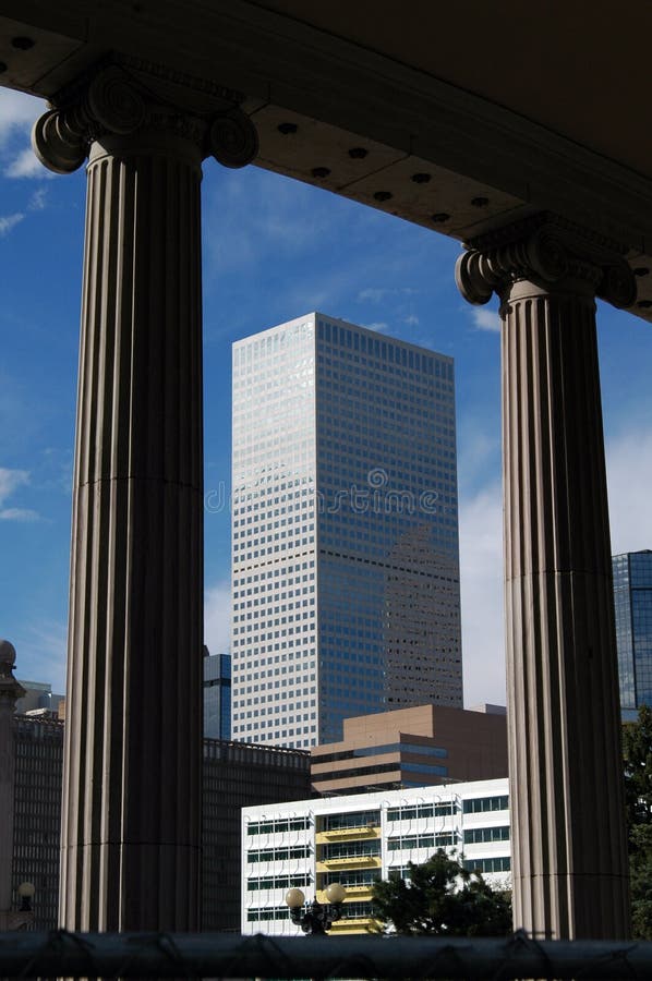 Columns and Skyscrapers stock image. Image of city, columns - 755557