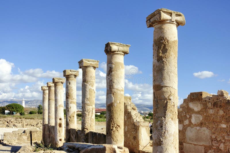 Columns and Structures at Nea Pafos Stock Photo - Image of culture ...