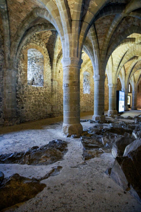 Columns Supporting the Stone Vaults. Editorial Stock Image - Image of ...