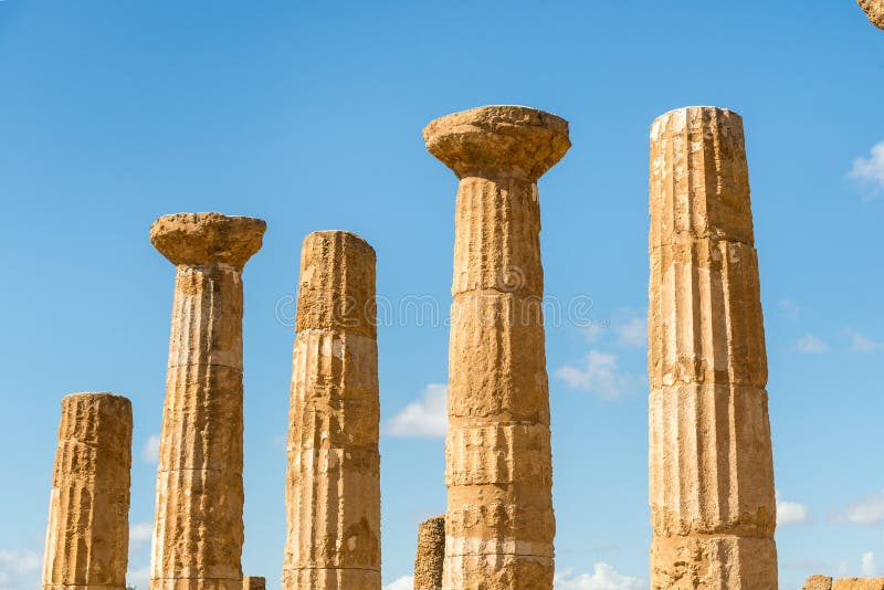 The Columns of the Temple of Heracles (Ercole), Located in the Park of ...