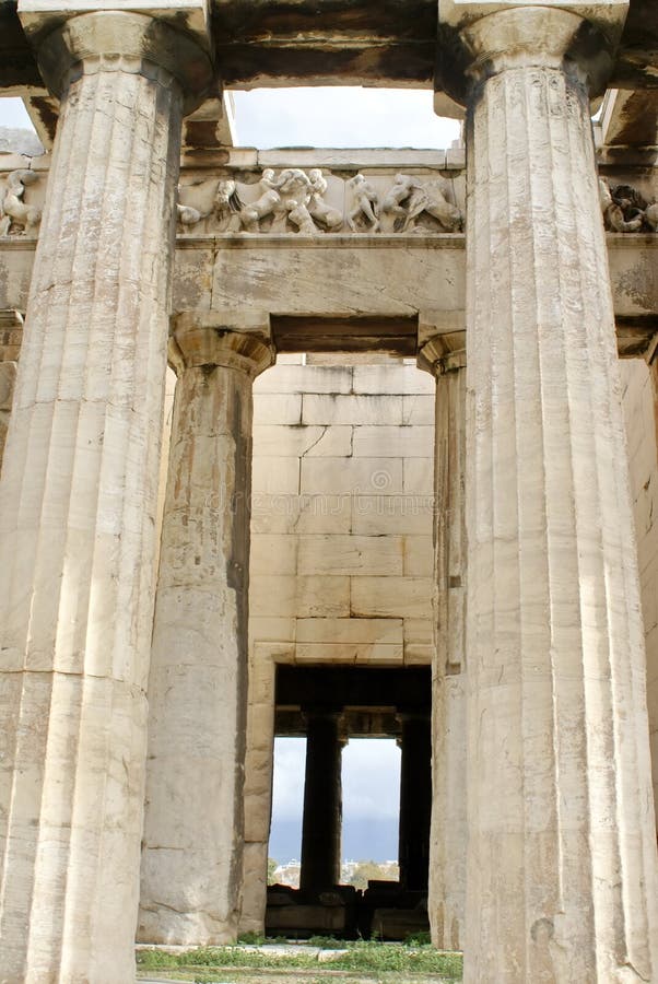 Columns on a temple stock image. Image of ruins, carvings - 252610911