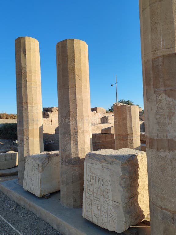 Columns in the Temple of Mut Stock Photo - Image of fortification ...
