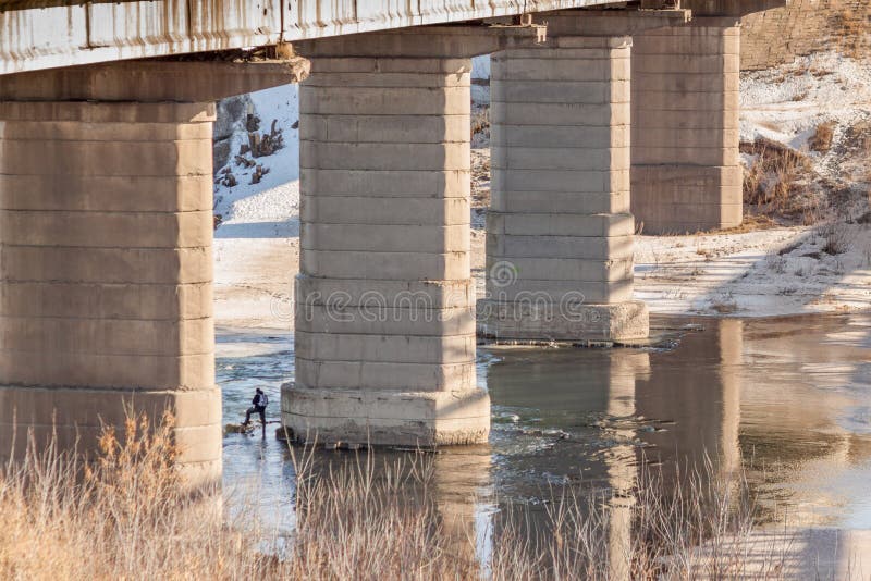 The Columns Under the Bridge Stock Photo - Image of pillars, flows ...