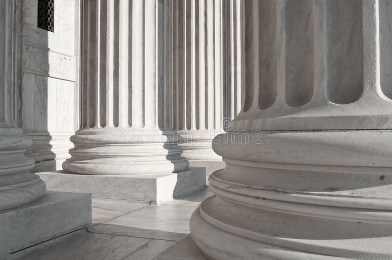 Columns at the US Supreme Court Building Stock Photo - Image of greek ...