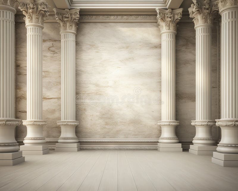 The Columns Wallpaper is for the Interior Wall. Stock Illustration ...