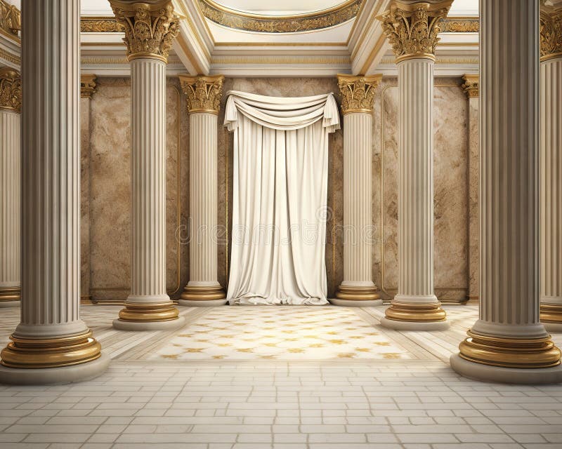 The Columns Wallpaper is for the Interior Wall. Stock Illustration ...