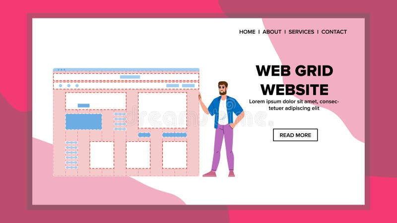 Columns Web Grid Website Vector Stock Vector - Illustration of system ...