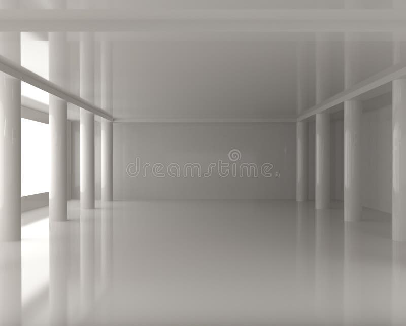 Columns and Window in Modern Interior Stock Illustration - Illustration ...