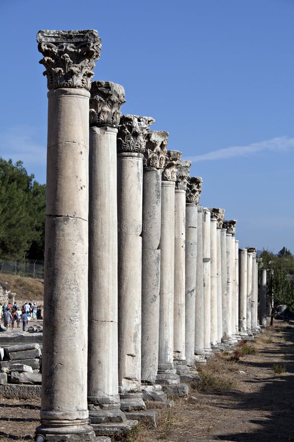 Colums On Marble Street In Ephesus Stock Photo - Image of colums ...