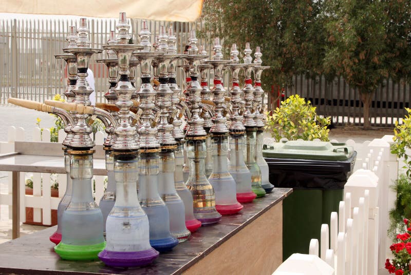 Colurful Arabic Shisha Kept for Customer Stock Photo - Image of ...