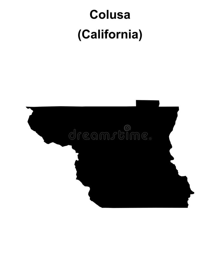 Colusa outline map stock illustration. Illustration of contour - 357884321