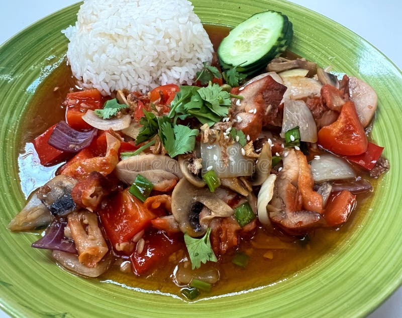 Com Duy Ga Chua Ngot stock photo. Image of restaurant - 376973734