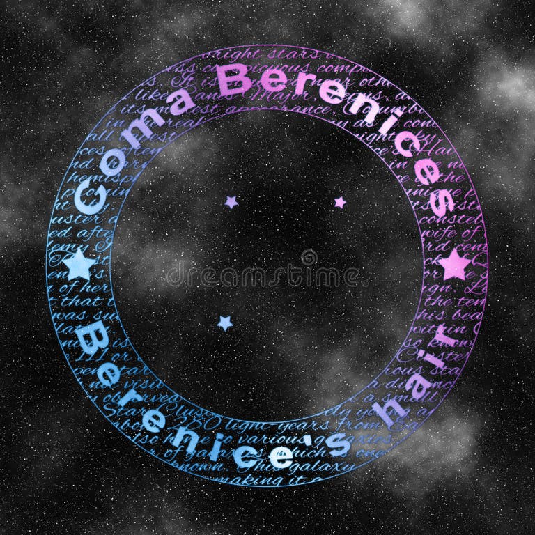Coma Berenices Constellation, Berenice Hair Stock Illustration ...