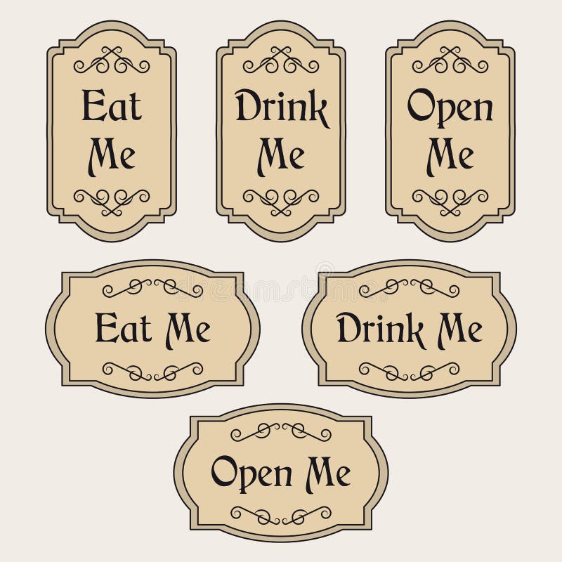 Beba-me Alice Está Pegando Uma Garrafa Pequena Na Mesa, Que Tem Um ...