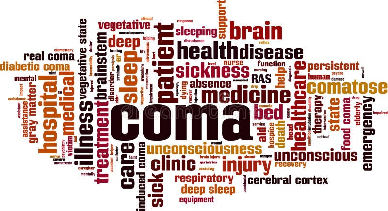 Coma word cloud stock illustration. Illustration of concept - 269380186