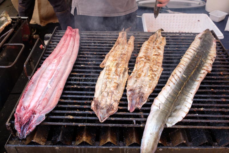 Comacchio, Eels Cooked on the Grill Stock Photo - Image of cook ...