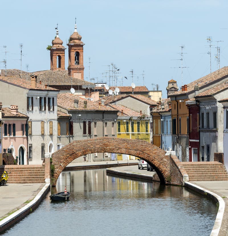 Comacchio (Italy) stock photo. Image of building, historic - 53570524