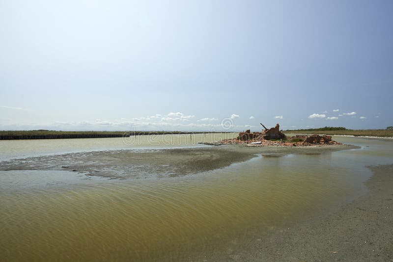 Comacchio valley stock image. Image of tide, beach, mudflat - 99436051