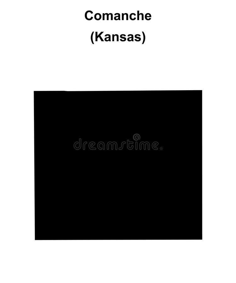 Comanche outline map stock illustration. Illustration of kansas - 361547661
