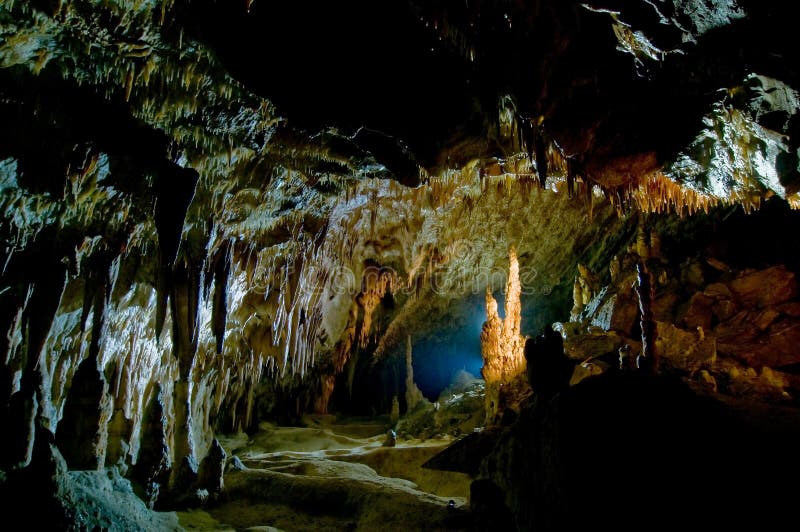 Comarnic Cave stock photo. Image of aragonite, climber - 18458588