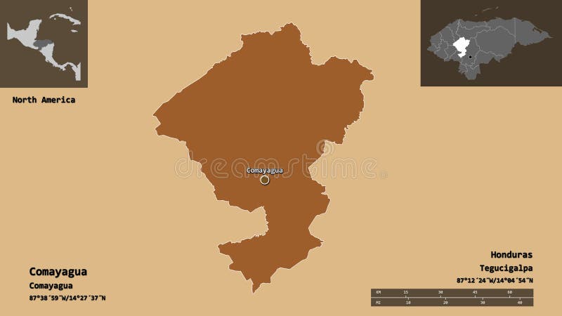 Comayagua Department Republic of Honduras, Departments of Honduras Map Vector Illustration ...