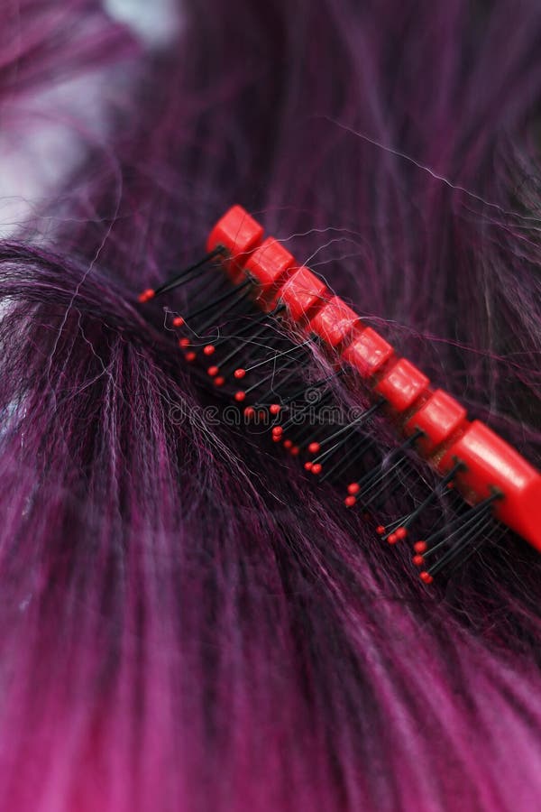 Comb on the Background of Hair, the Process of Creating a Hairstyle ...