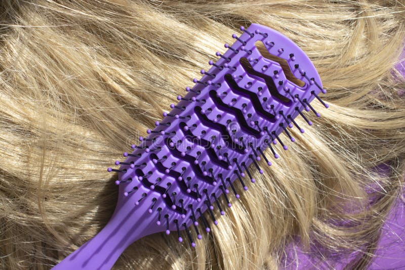 Comb and Blond Hair Close-up Professional Stock Image - Image of ...