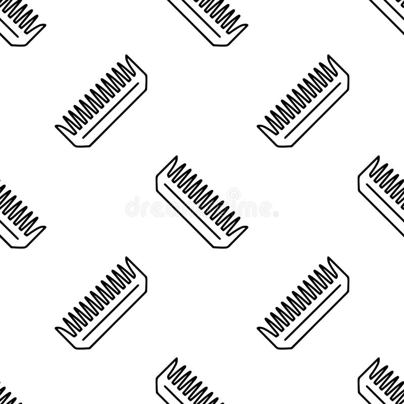 Comb Cartoon Doodle Seamless Pattern, Vector. Stock Vector ...