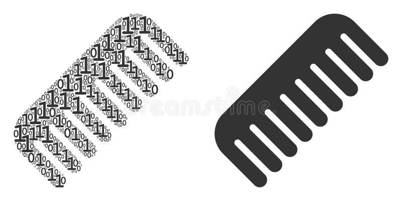 Comb Collage of Binary Digits Stock Vector - Illustration of ...