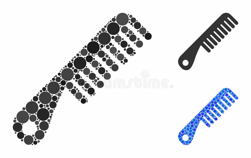 Comb Composition Icon of Round Dots Stock Vector - Illustration of blue ...