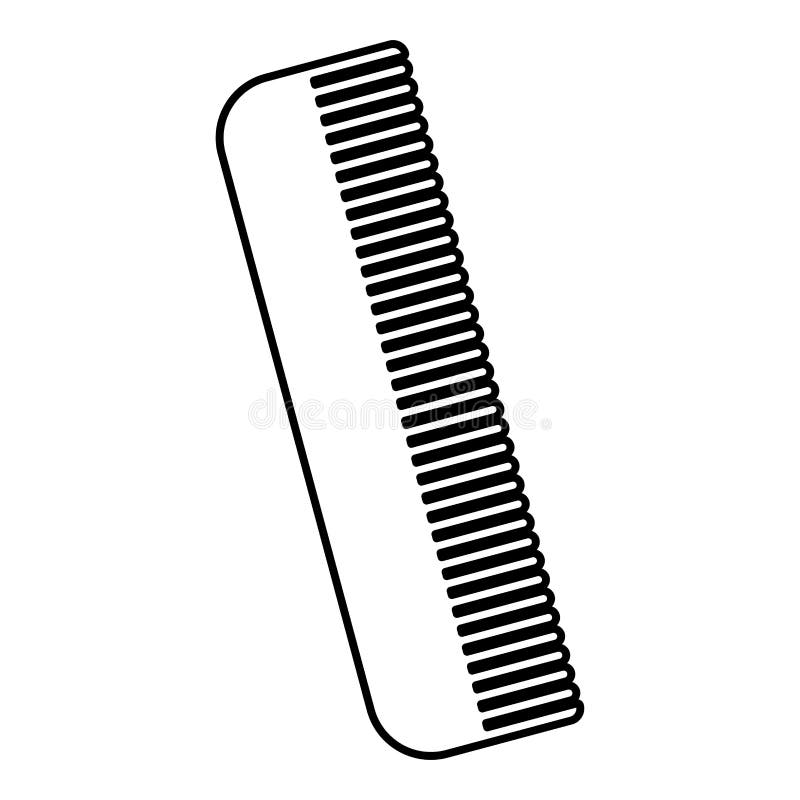 Comb Contour Outline Icon Black Color Vector Illustration Flat Style ...