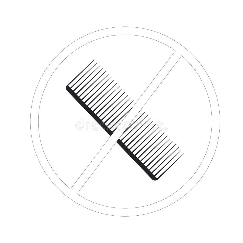 Comb Hair Comb Sign. Avoid To Brush Hair Symbol Stock Vector ...