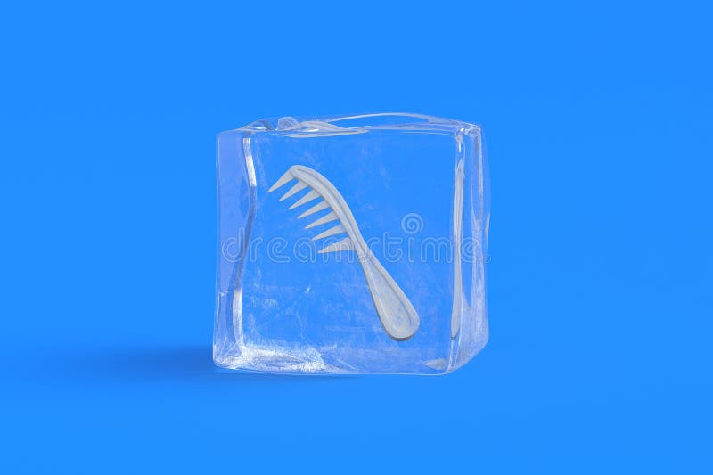 Comb in ice cube stock illustration. Illustration of care - 315640768